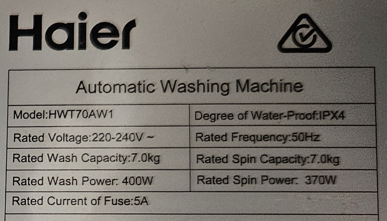 Haier HWT70AW1 7kg Top Loader Washing Machine - waappliance