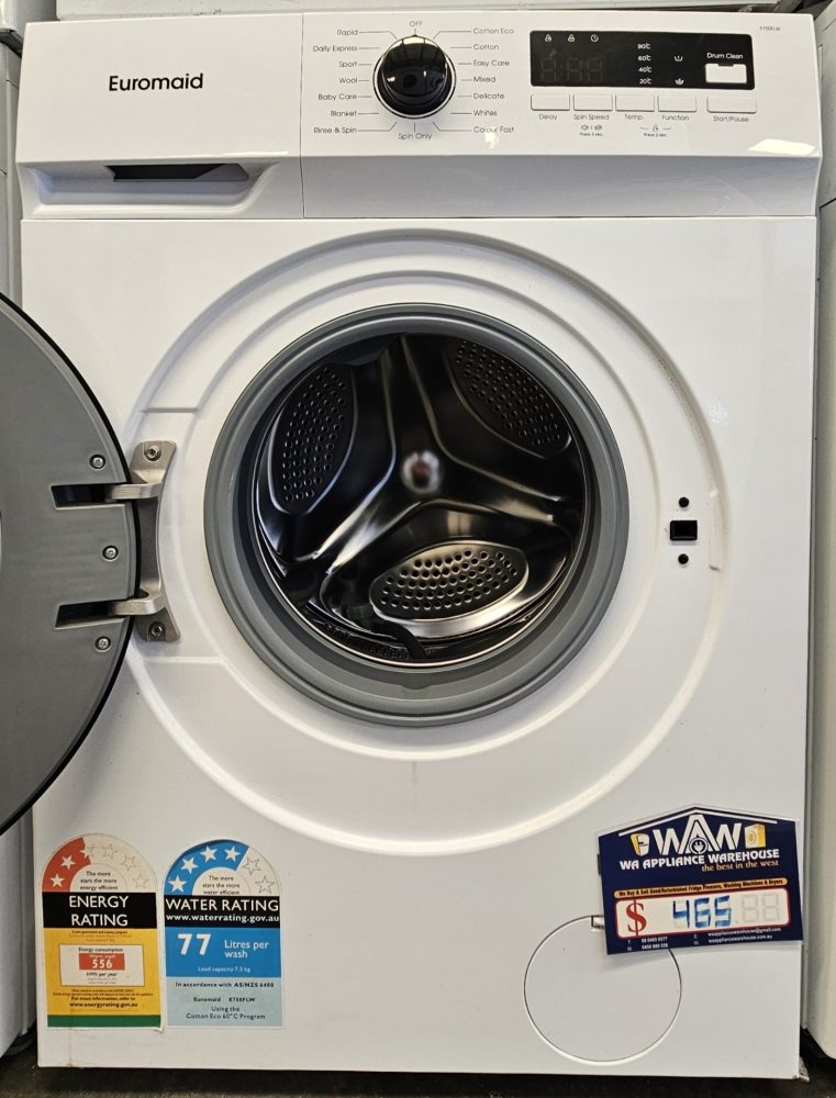 Euromaid E750FLW 7.5kg Front Loader Washing Machine - waappliance